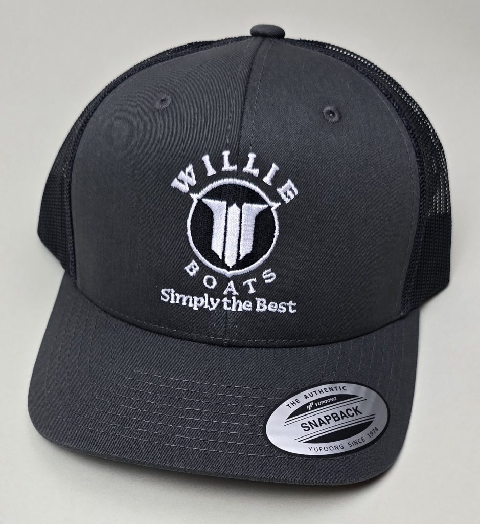 Willie Boats Hat Charcoal w/ Charcoal Mesh & White Logo - Willie Boats